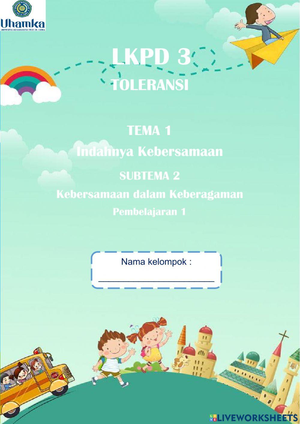 Lkpd toleransi | Free Interactive Worksheets | 1177711