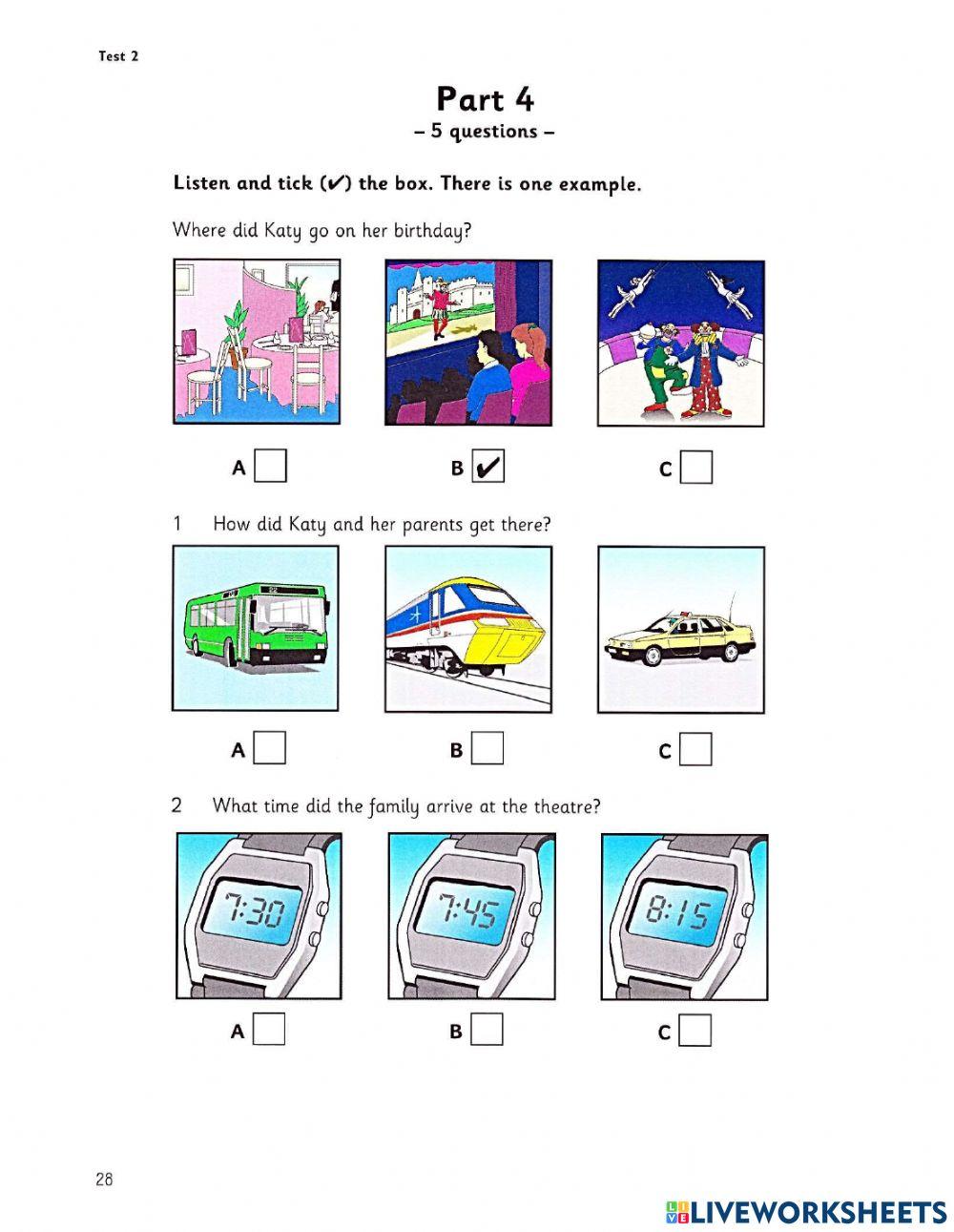 Flyers 6 - Test… | Free Interactive Worksheets | 5306921