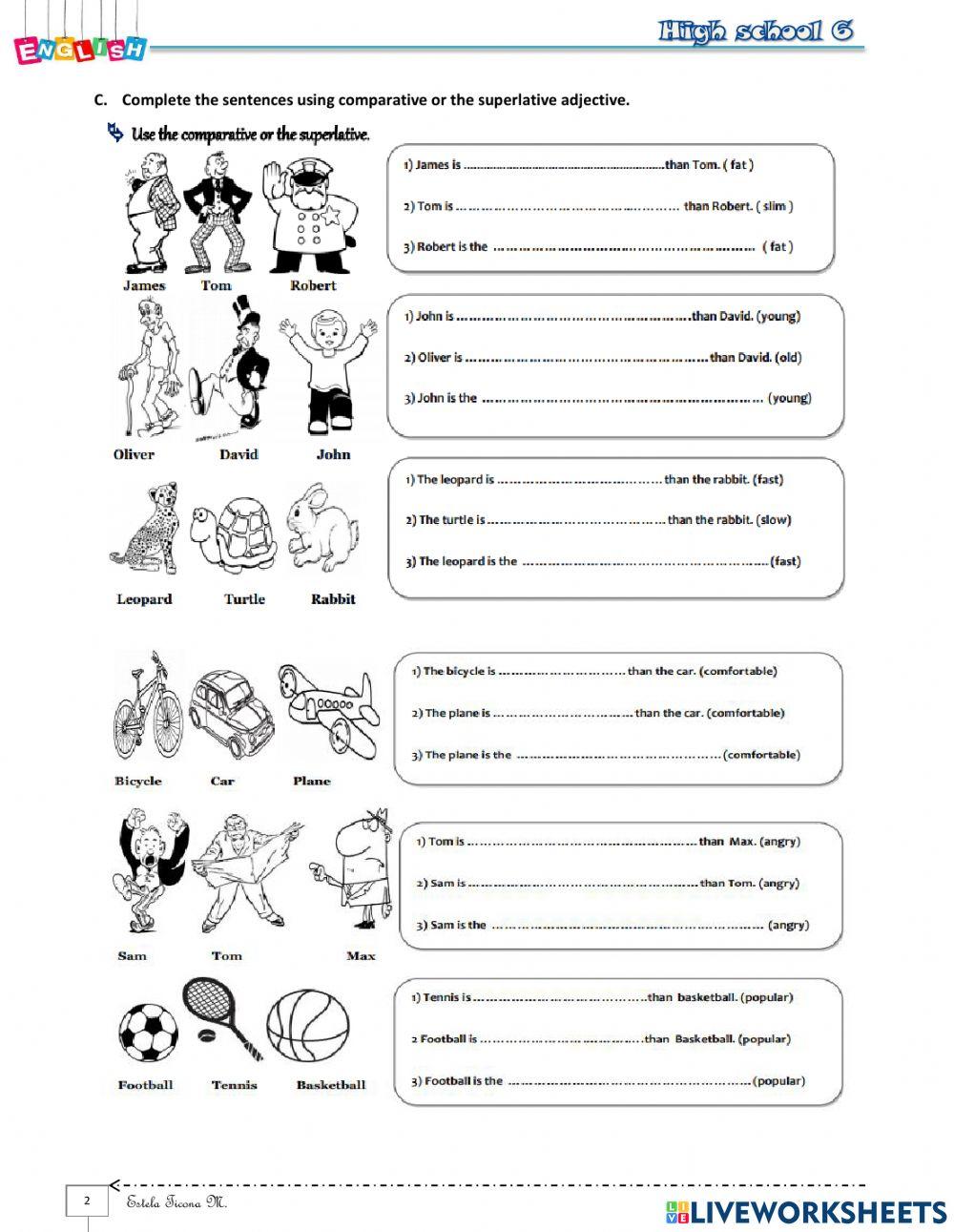 Comparative adj… | Free Interactive Worksheets | 1178244