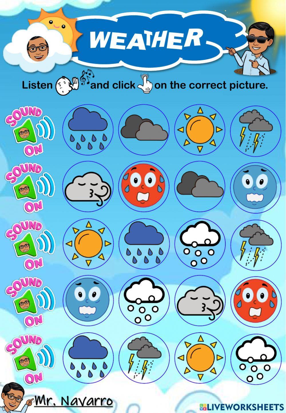 Weather (Listen… | Free Interactive Worksheets | 1178868