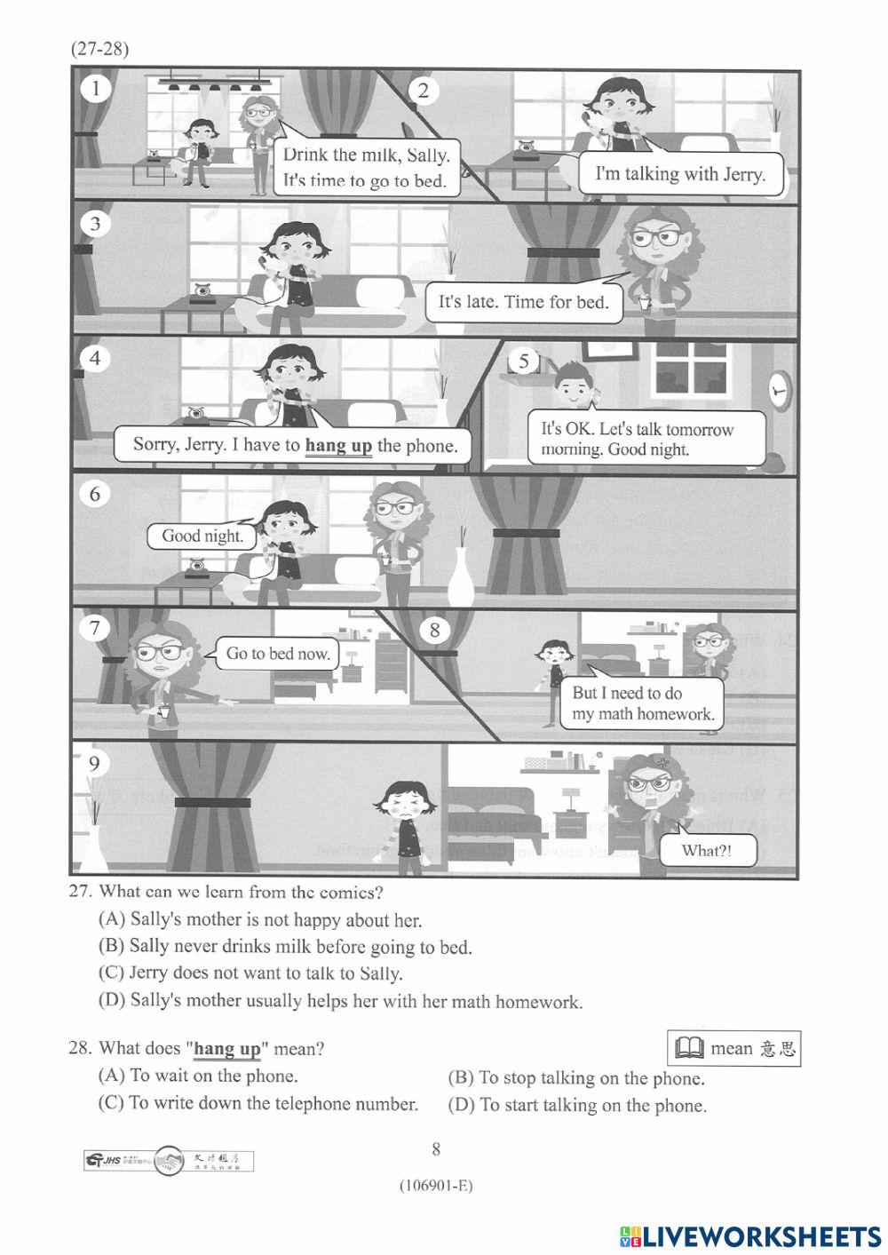 106-1-2會考模考 | library0213 | Live Worksheets