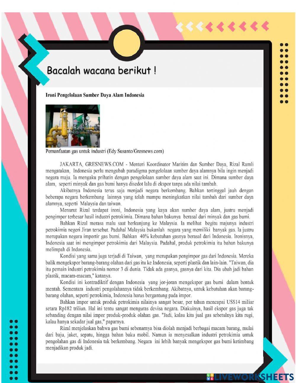 Lkpd kelas 4 tema 9 sub 2 pb 5 worksheet | Live Worksheets