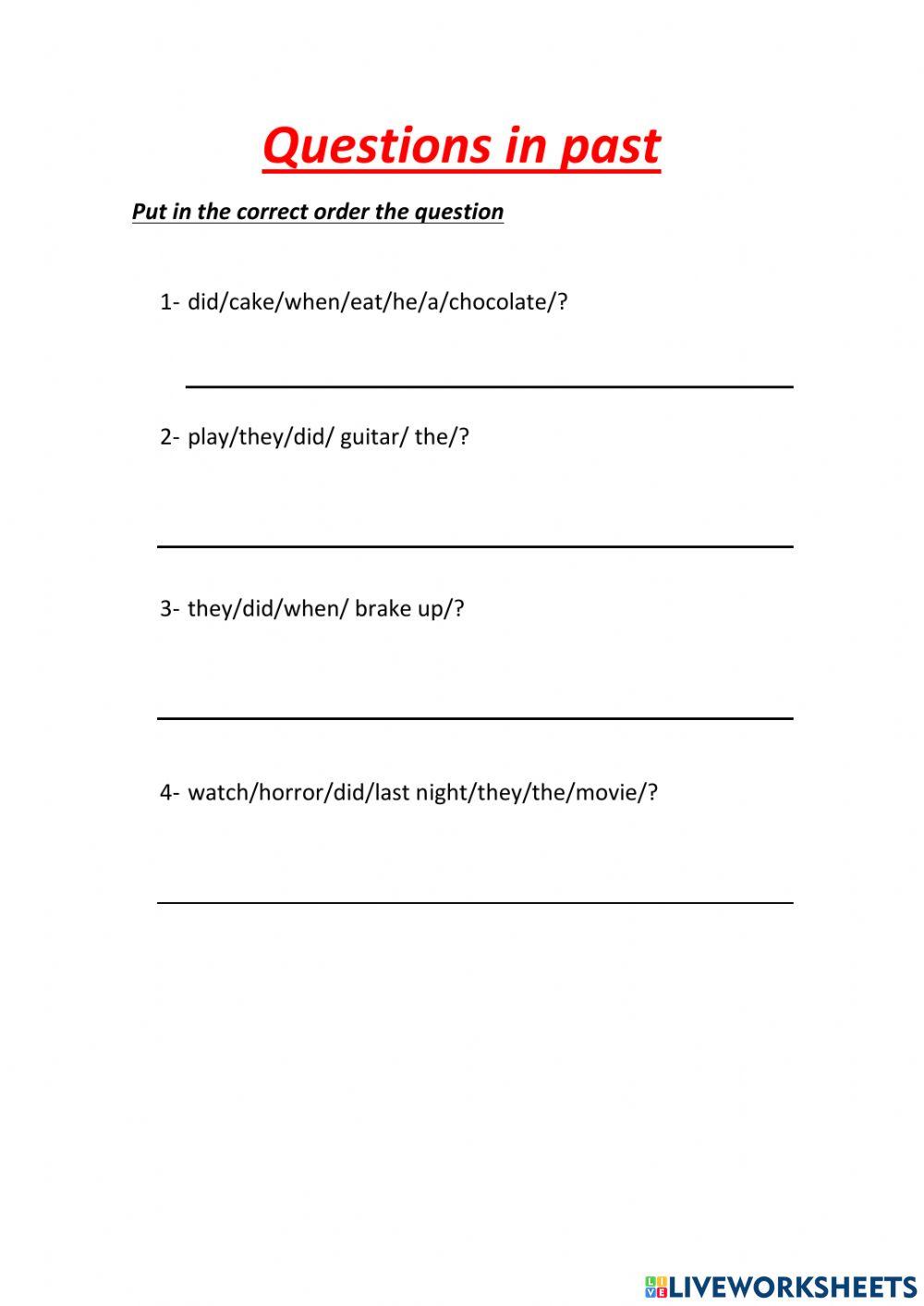 Past simple exercise | Live Worksheets