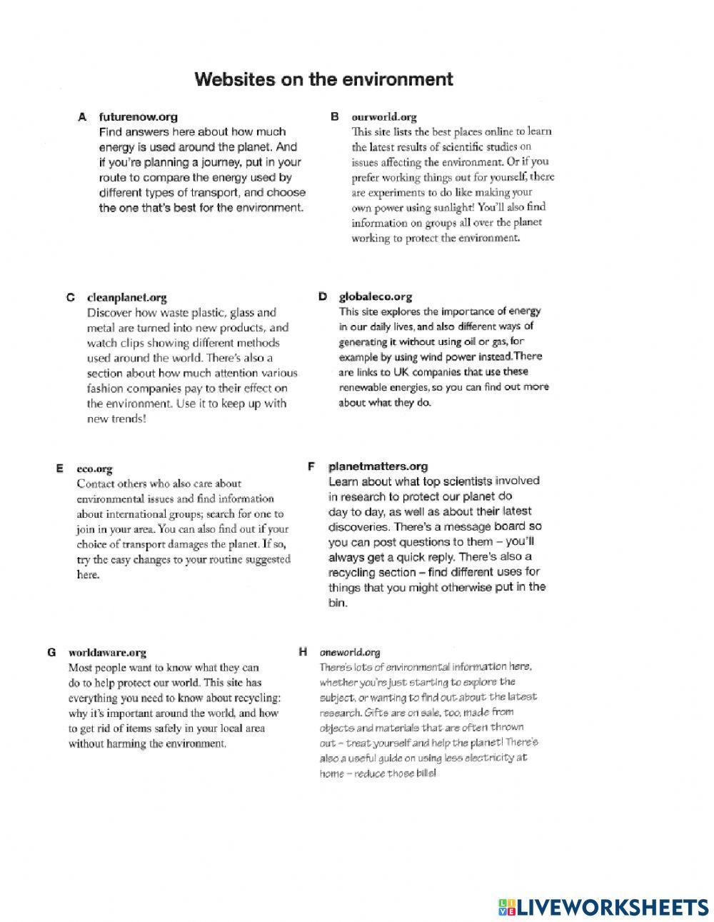 PET B1 Reading … | Free Interactive Worksheets | 1180502