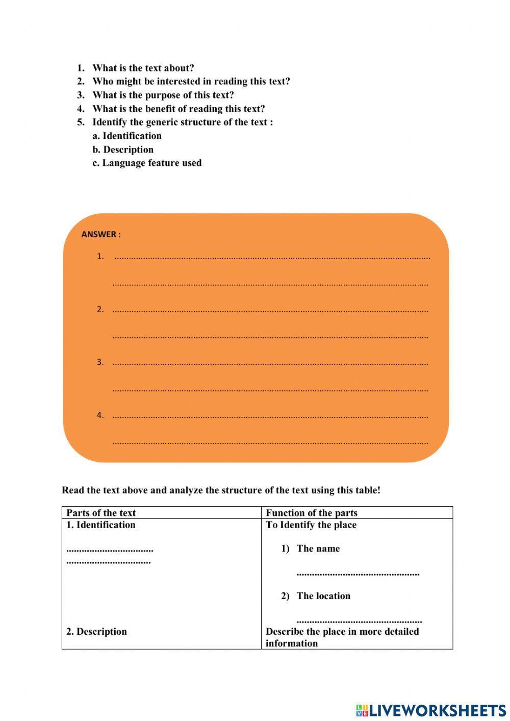 Generic Structure Of Descriptive Text 5 Examples Of Explanation Text