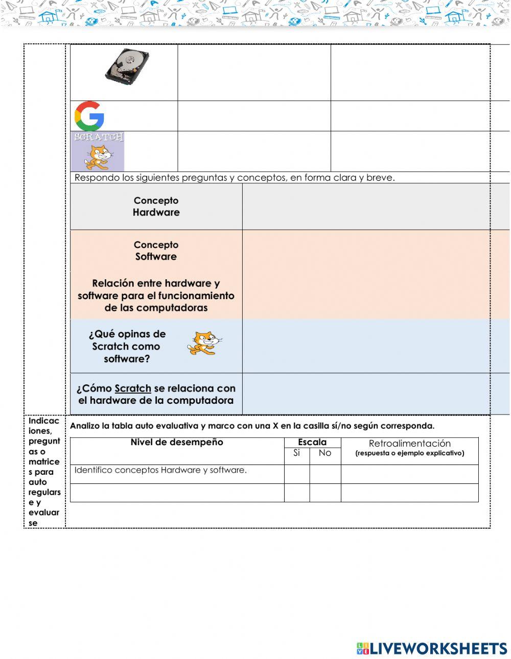 Hardware y software activity for II ciclo | Live Worksheets