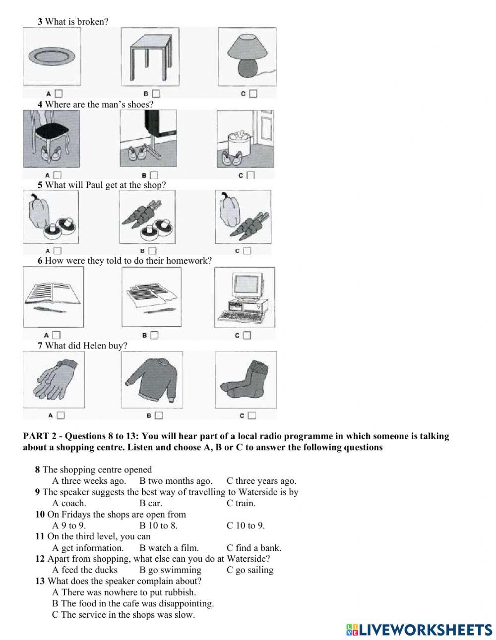 PET 3 - Test 2 worksheet | Live Worksheets