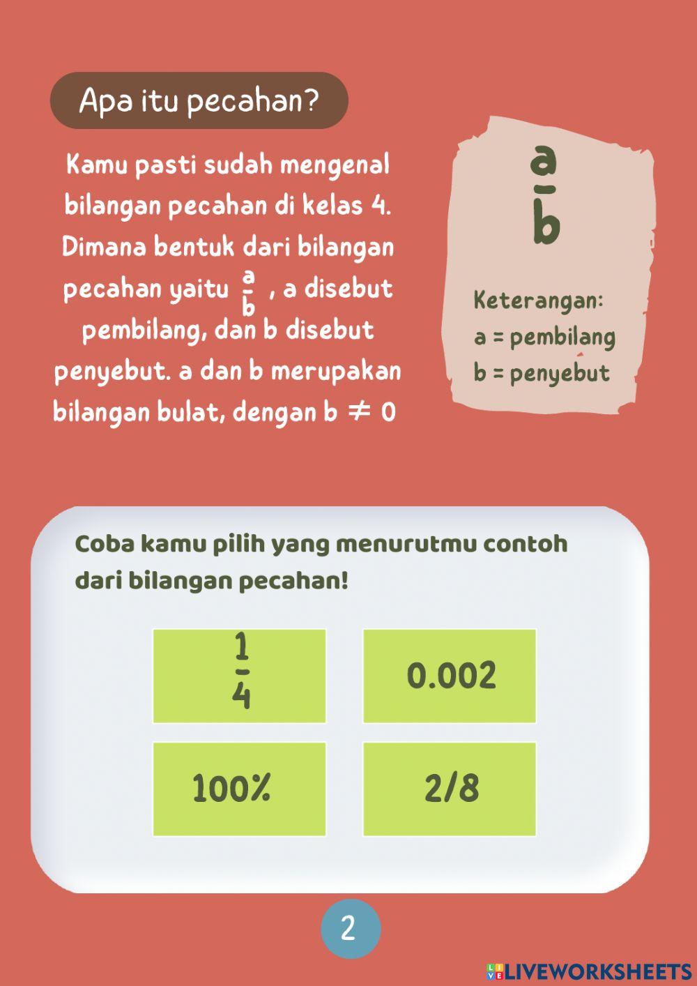 E-LKPD Penjumlahan dan Pengurangan Bilangan Pecahan