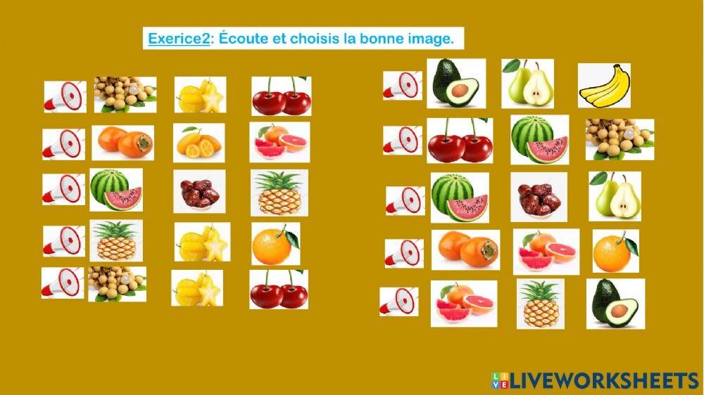 Les fruits online pdf activity for Grade 3 | Live Worksheets