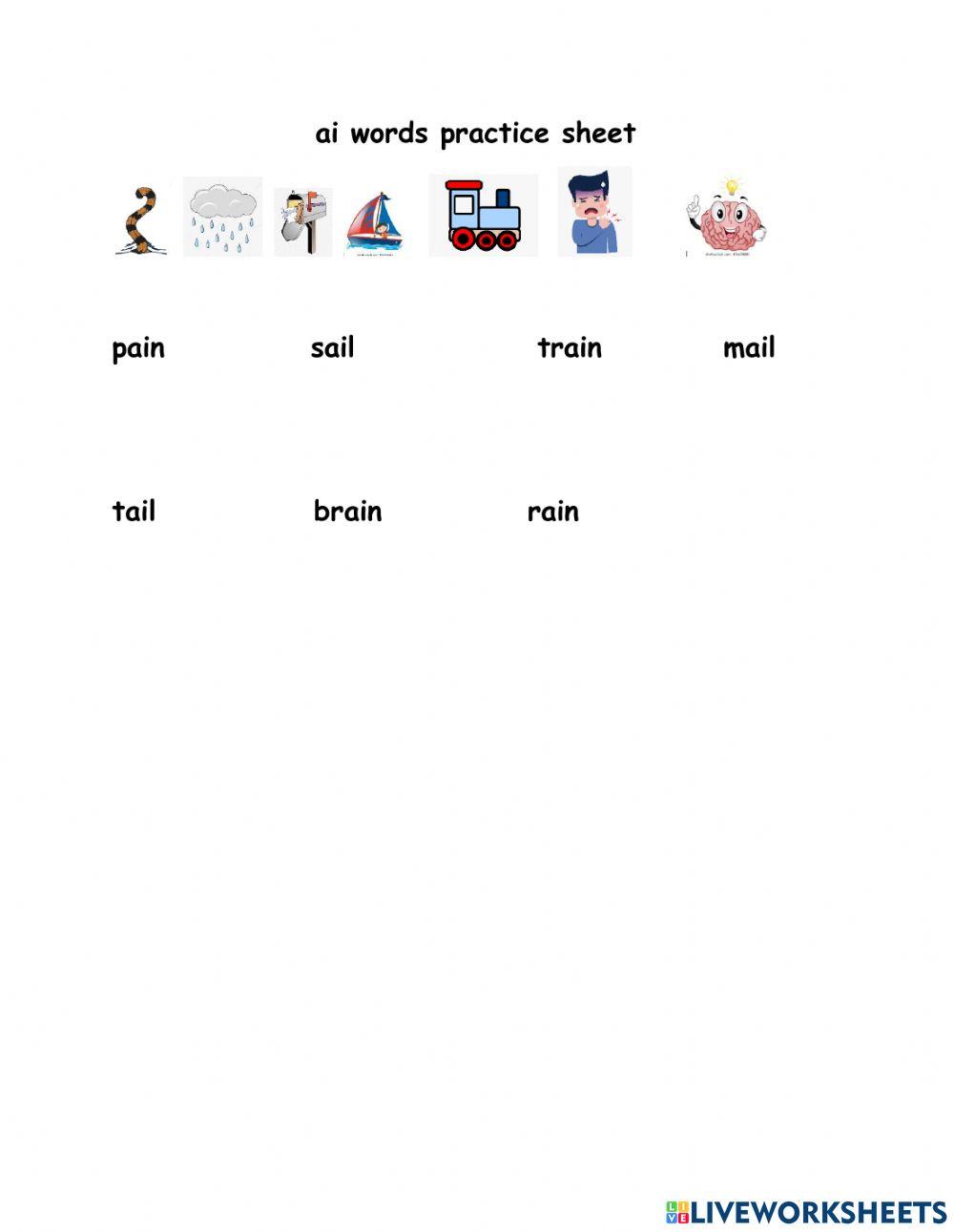 Ai words | Free Interactive Worksheets | 1182033