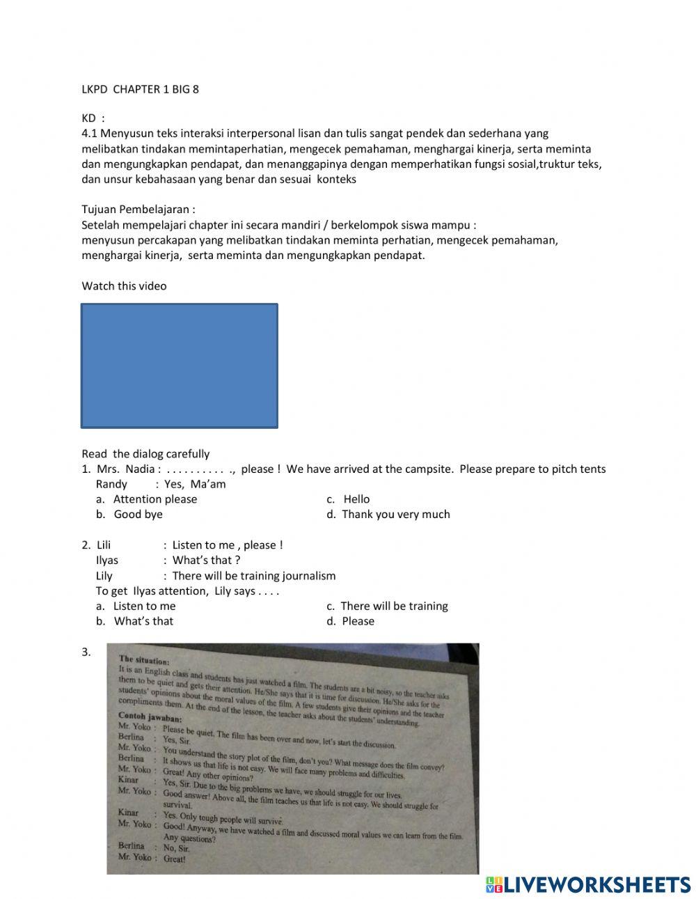 Chapter 1 big 8 interactive worksheet | Live Worksheets