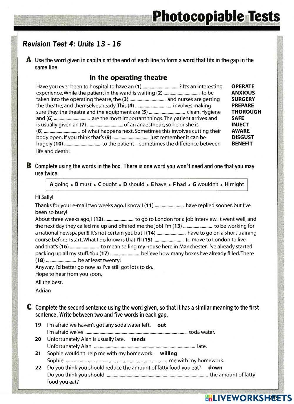 Test 3 Grade 8 worksheet | Live Worksheets