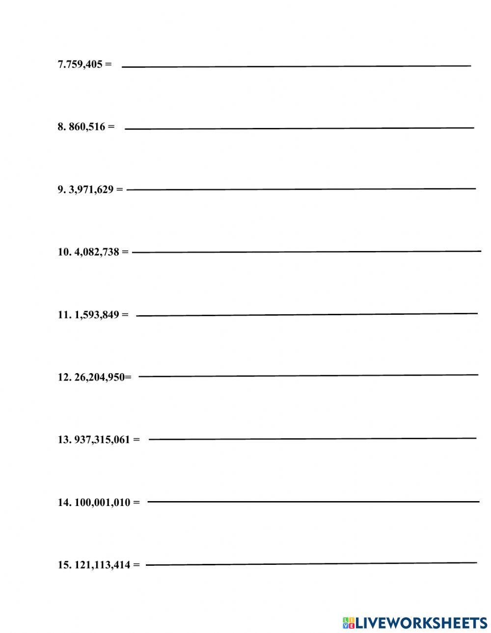 MATHS CLASS -5 international system online exercise for | Live Worksheets