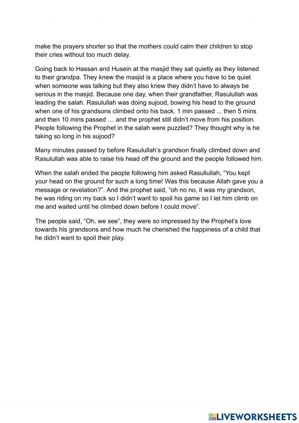 Respect for children worksheet | Live Worksheets