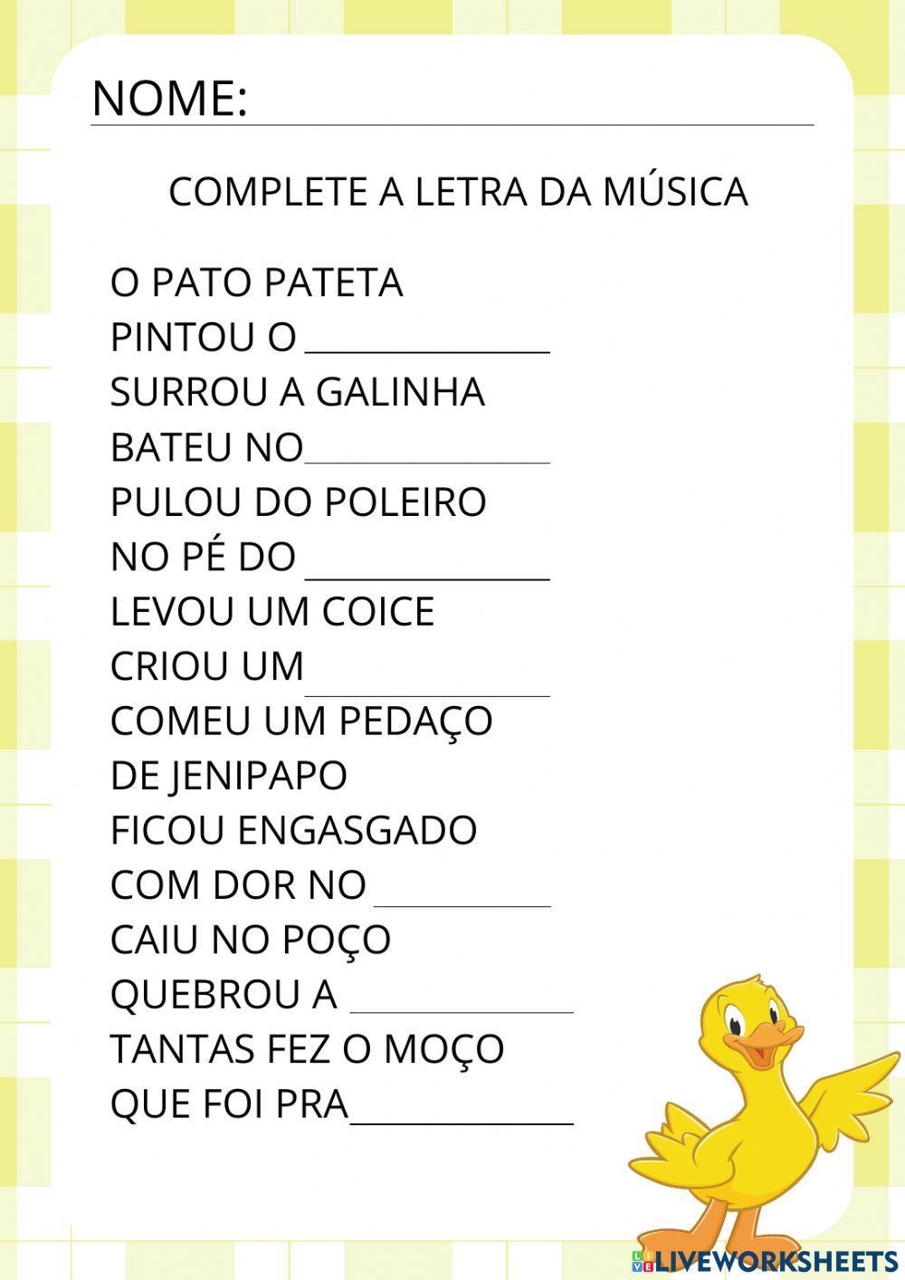 Pato pateta worksheet | Live Worksheets