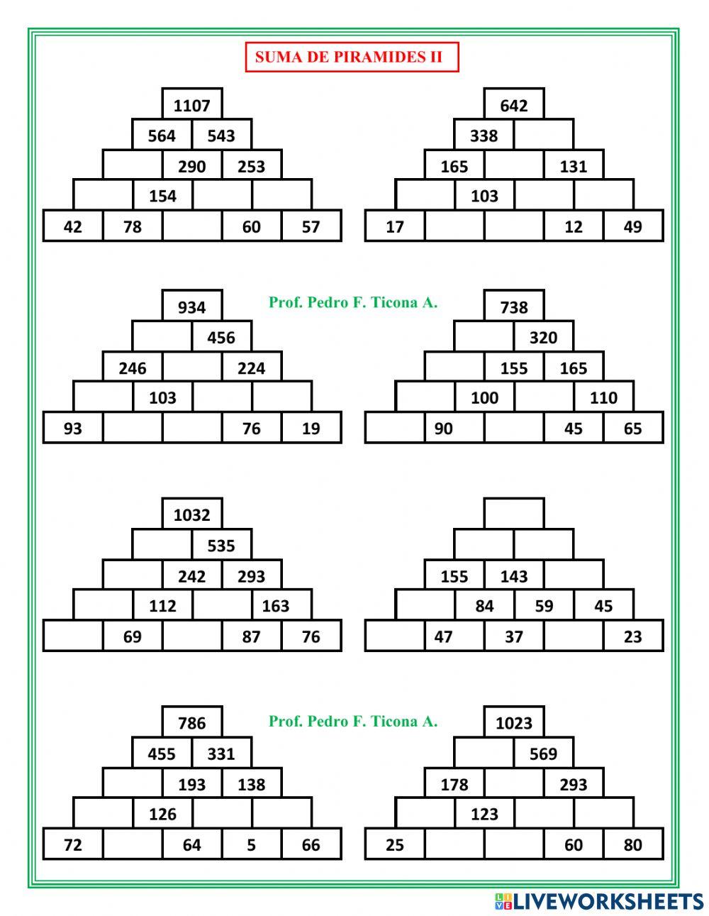 Sumas mentales online exercise | Live Worksheets