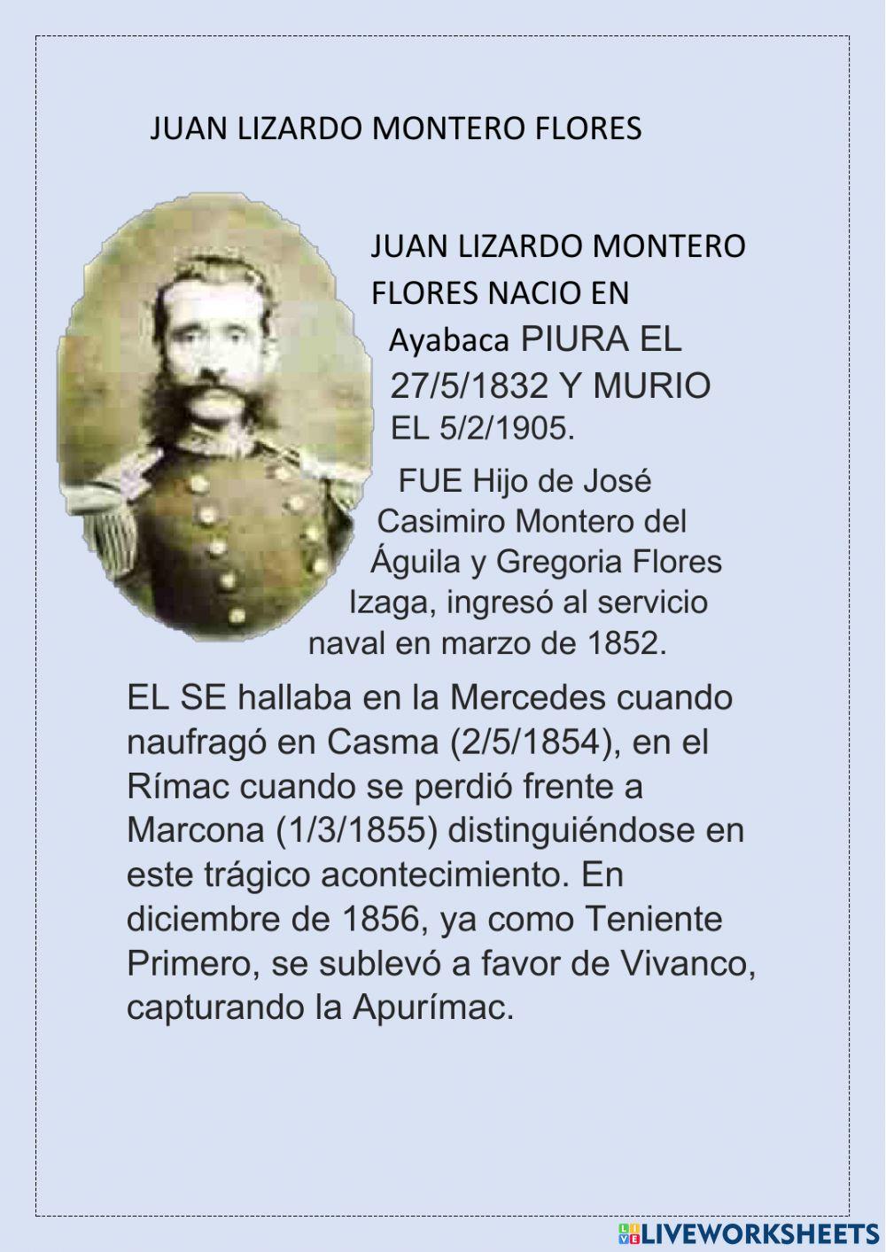 Lizardo montero online worksheet | Live Worksheets
