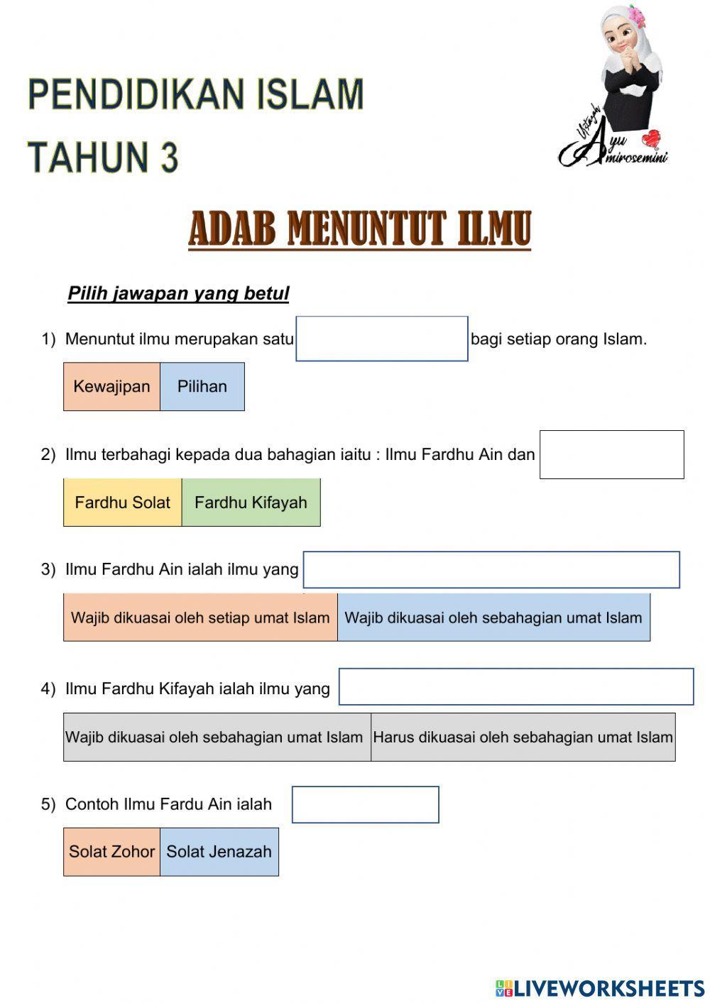 Adab Menuntut Ilmu Online Pdf Worksheet Live Worksheets, 52% OFF