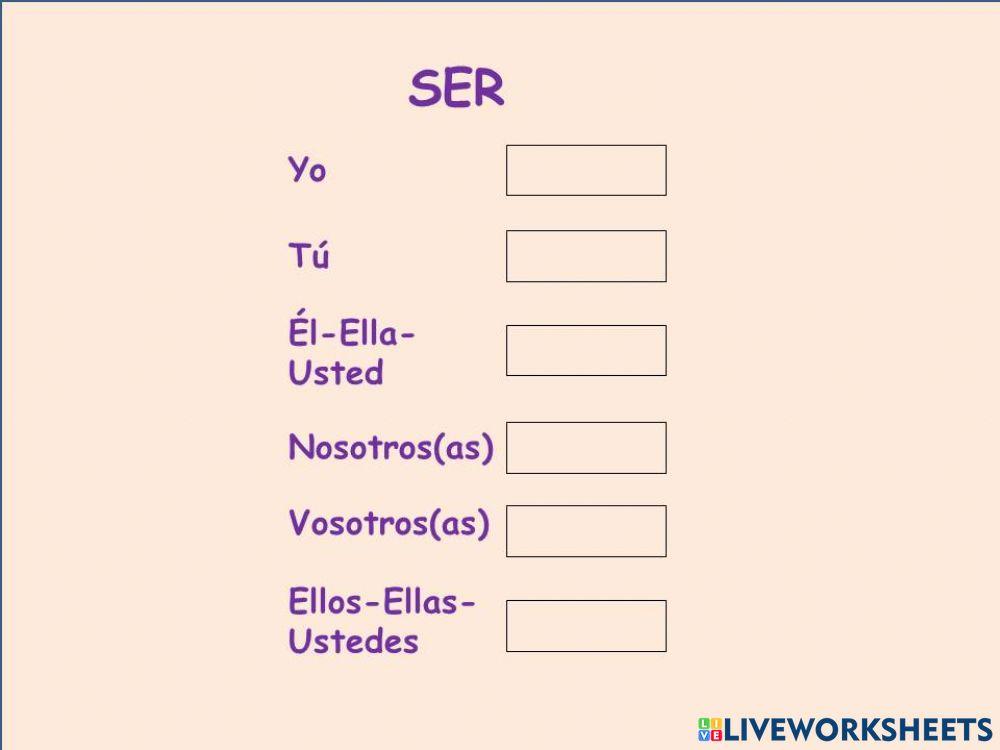 Verbo SER Español como Lengua Extranjera (ELE) exercise | Live Worksheets