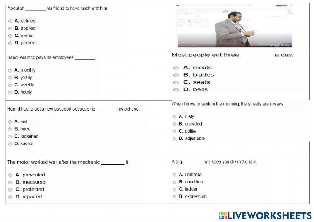 Vocabulary Exercises(3) worksheet | Live Worksheets