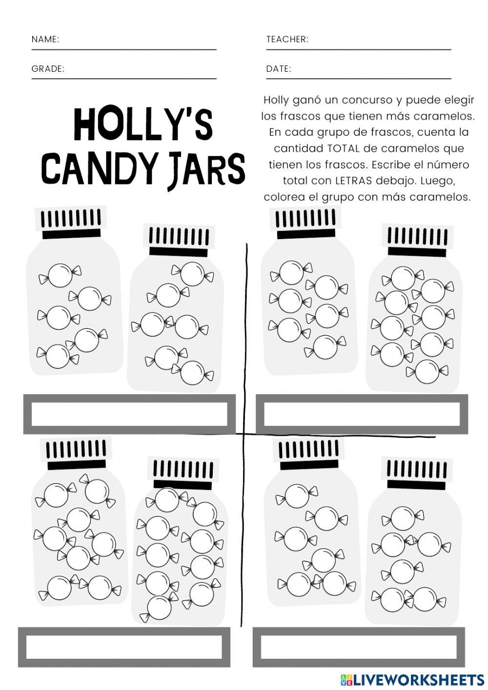 Holly's candies worksheet | Live Worksheets