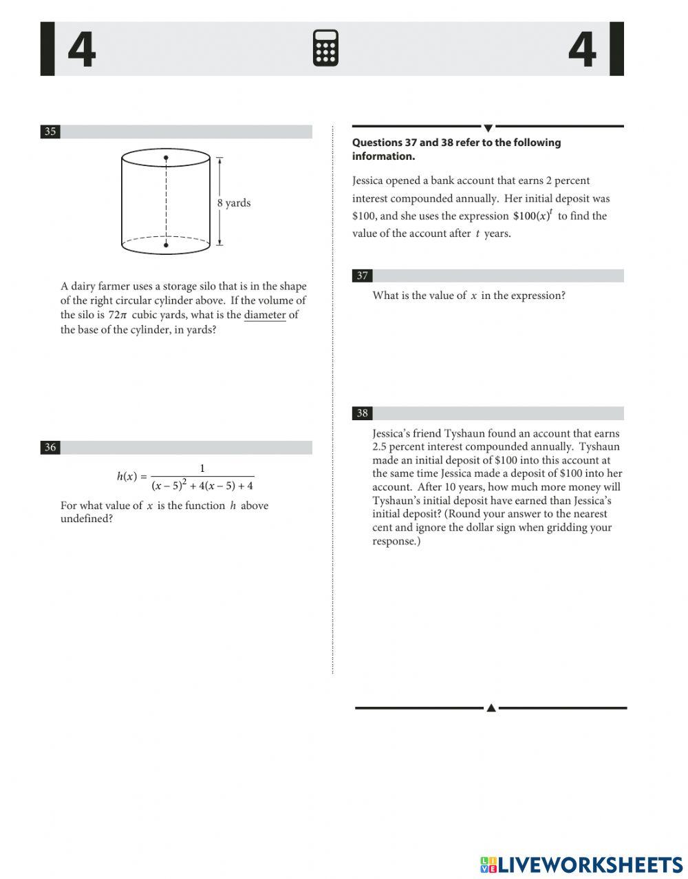 Sat mock test worksheet | Live Worksheets