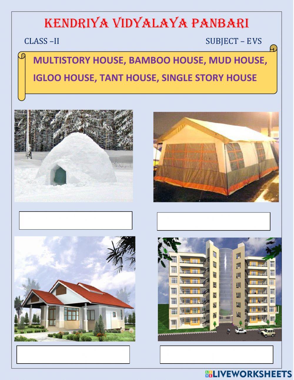 Types of house | Free Interactive Worksheets | 1183667