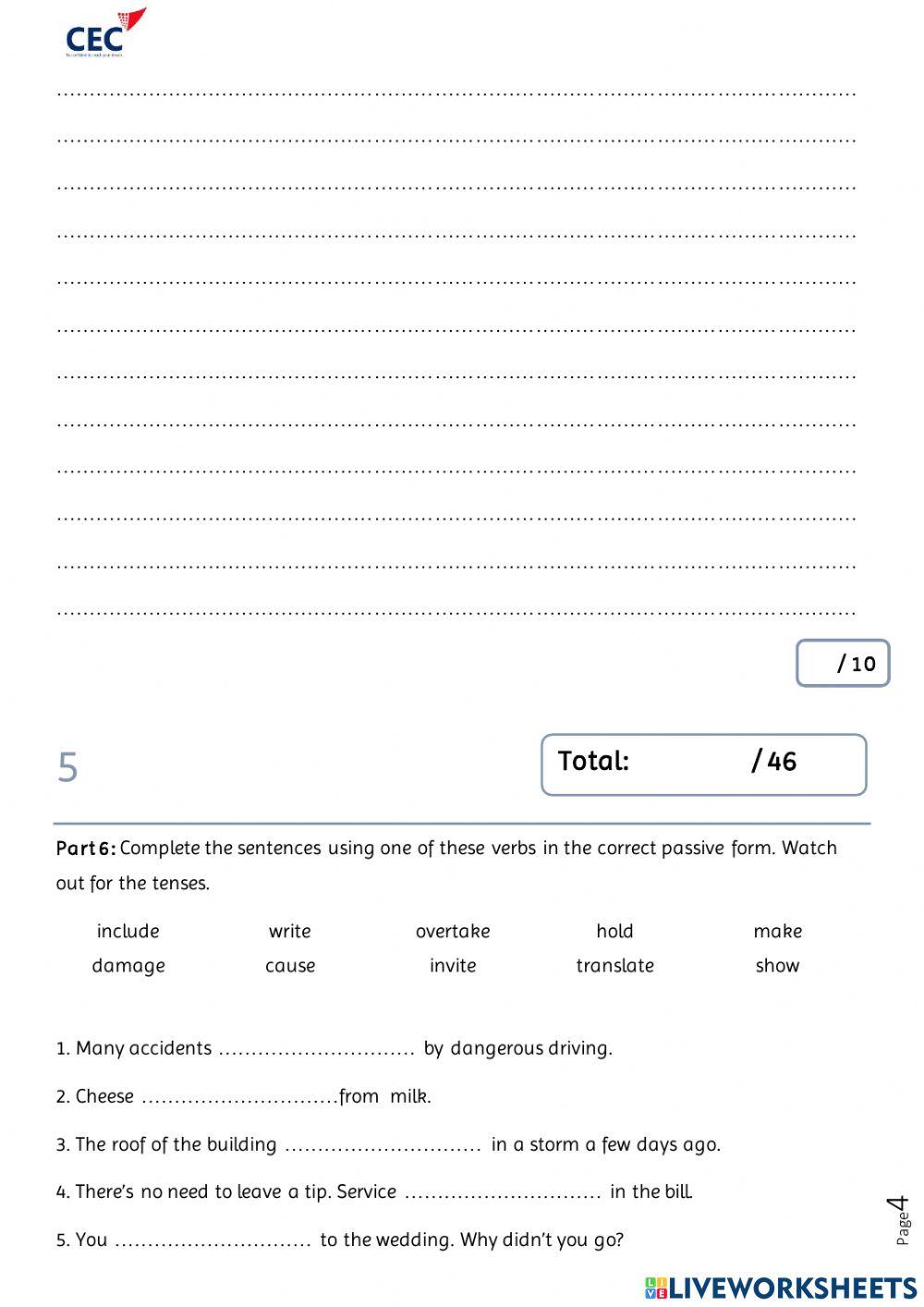 Cec - es5-7 pt worksheet | Live Worksheets