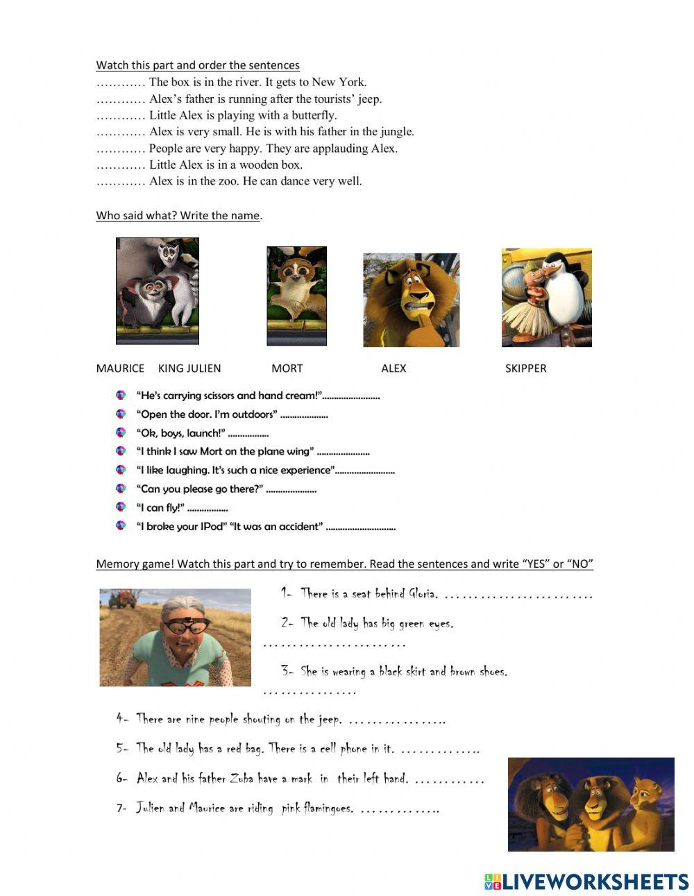 madagascar | Free Interactive Worksheets | 6666200