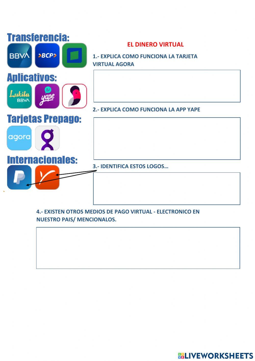 Dinero Virtual worksheet | Live Worksheets