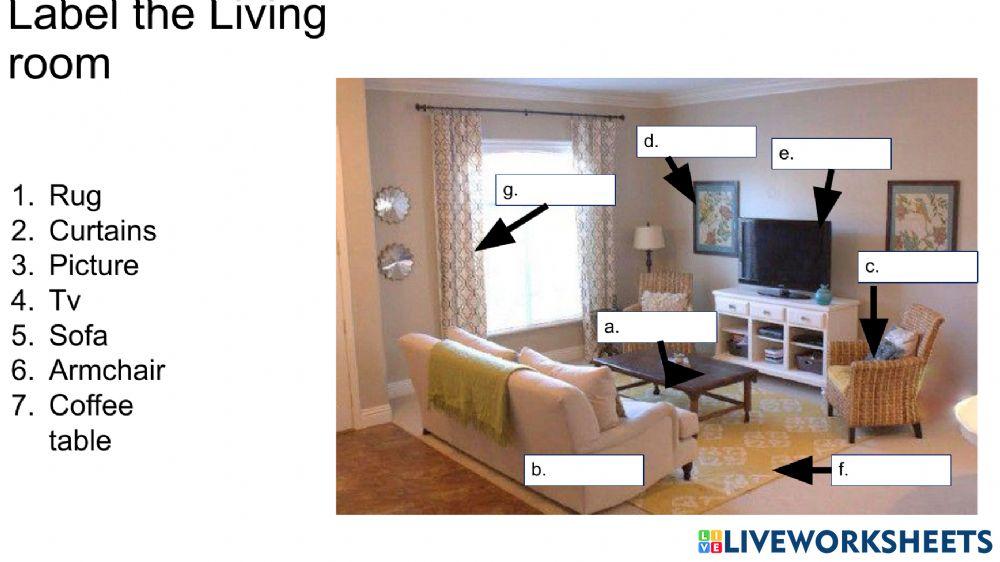 Label The Rooms online exercise for | Live Worksheets