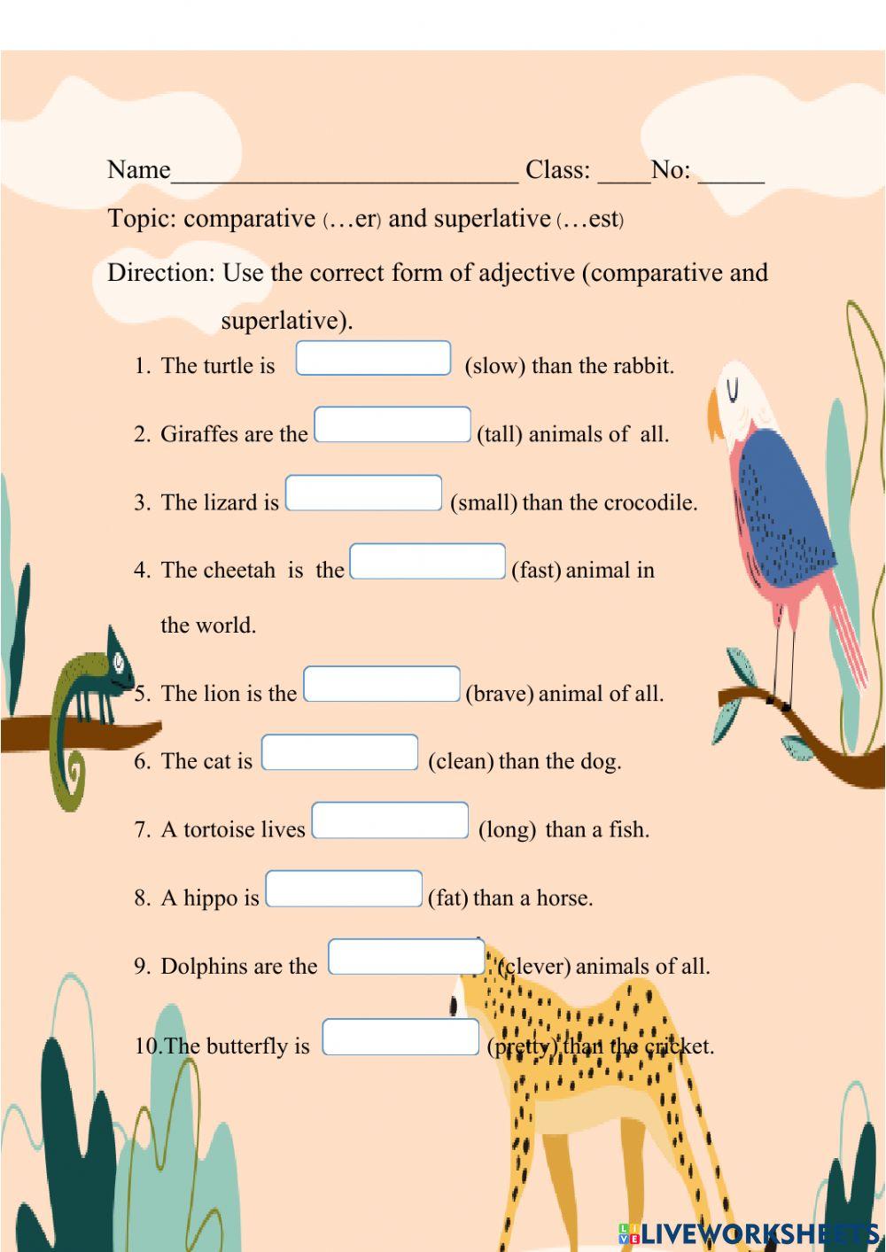 Comparative&Superlative worksheet | Live Worksheets