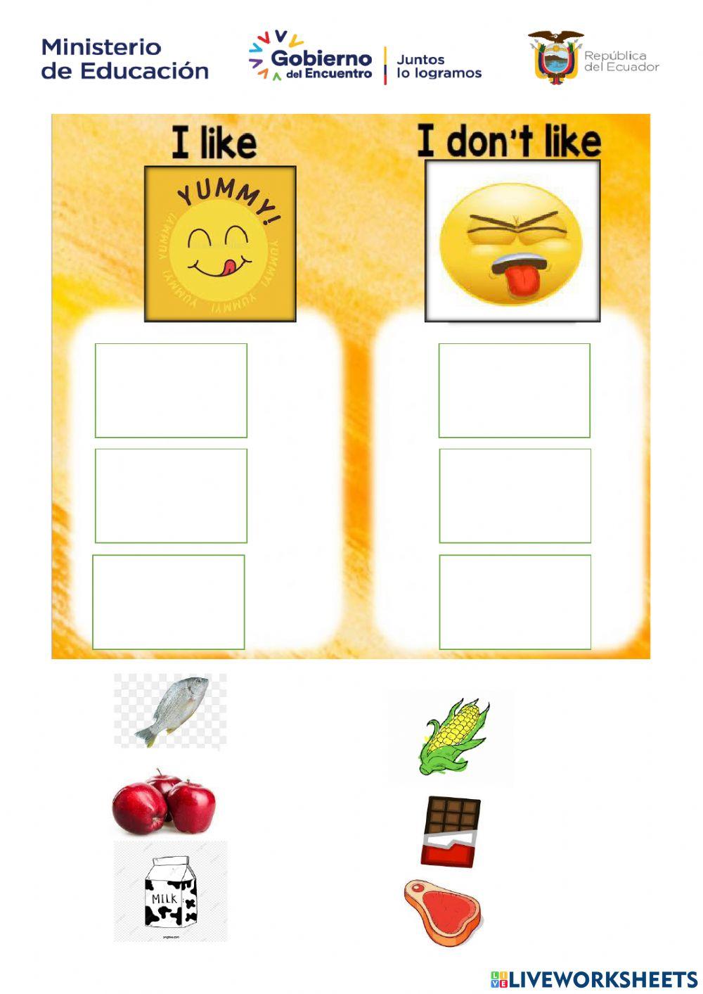 Like and dont l… | Free Interactive Worksheets | 1184768