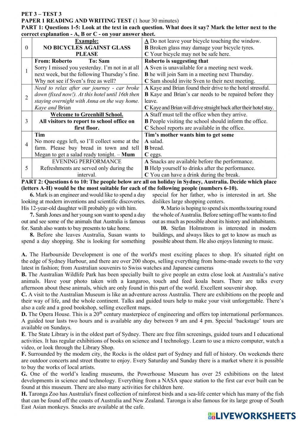 PET 3 - Test 3 1185030 | splendourtueba | Live