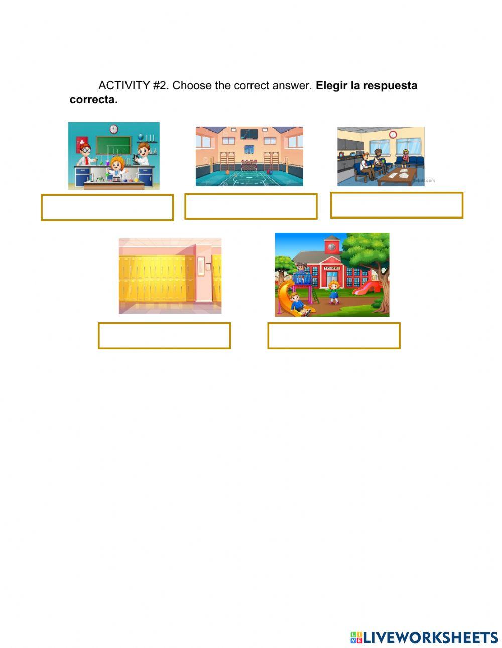 Places at school free worksheet | Live Worksheets