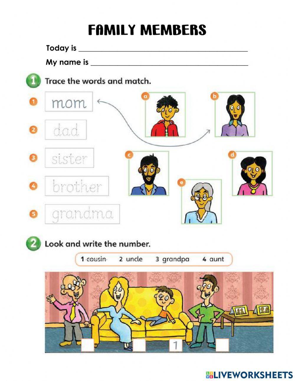 FAMILY MEMBERS Online Exercise For A1 Live Worksheets family-members-online-exercise-for-a1-live-worksheets