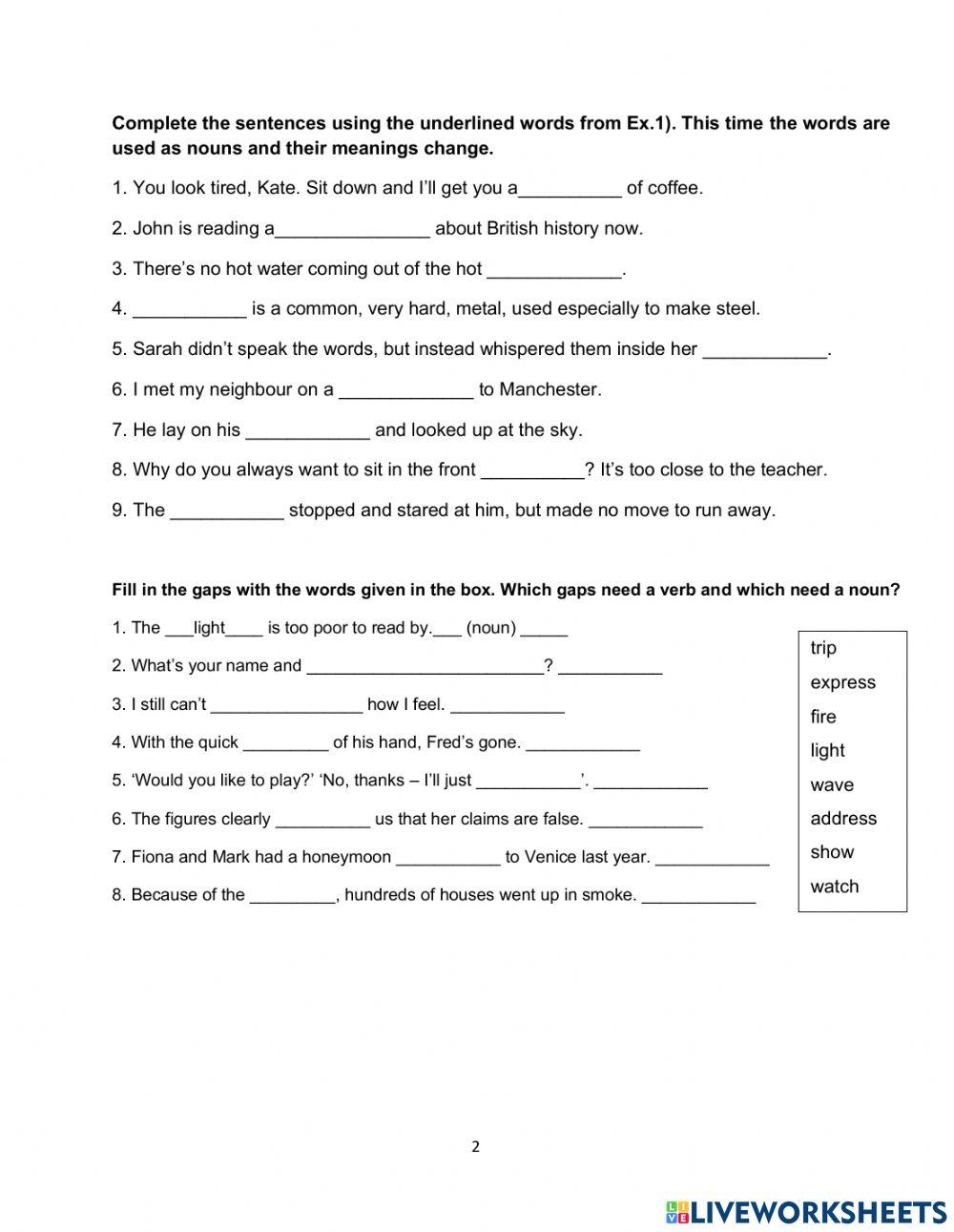 Homonyms | Free Interactive Worksheets | 1185731
