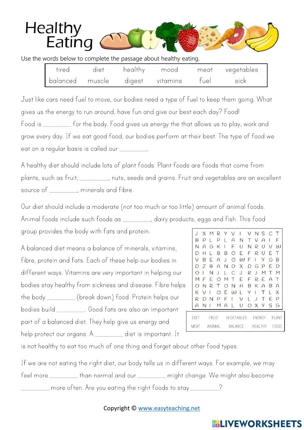 6668823 | Healthy eating | Ksusha23 | LiveWorksheets