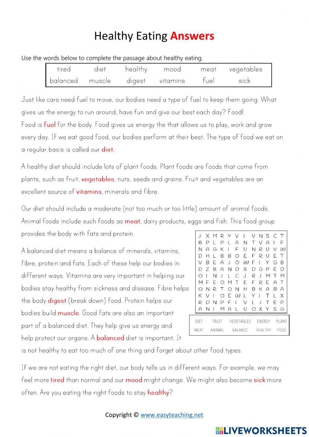 6668823 | Healthy eating | Ksusha23 | LiveWorksheets