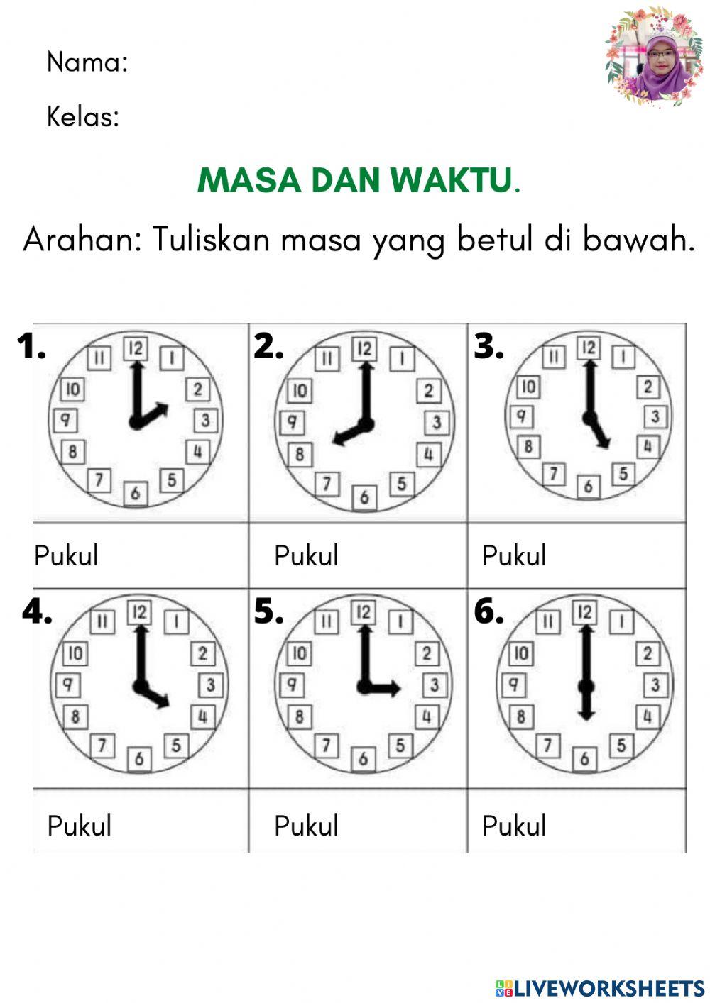 Masa online exercise for PRASEKOLAH/TAHAP 1 | Live Worksheets