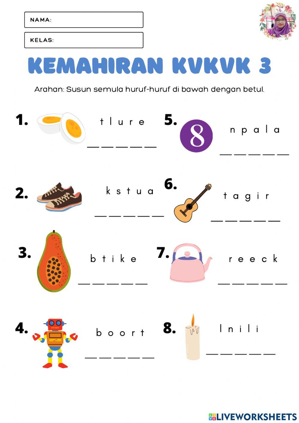 Perkataan kv kvk interactive activity for PRASEKOLAH/TAHAP 1 | Live ...