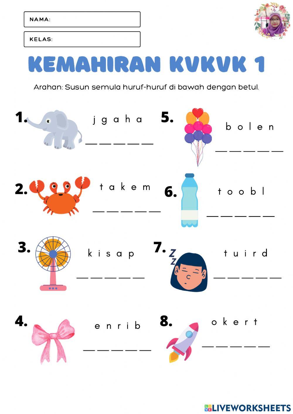 Perkataan kv kvk interactive exercise for PRASEKOLAH/TAHAP 1 | Live ...