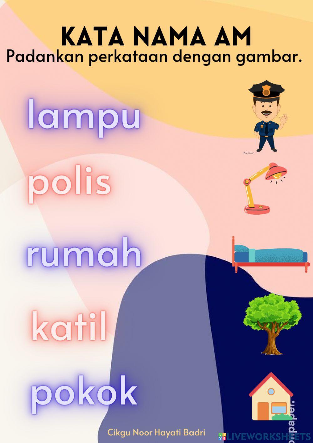 Kata nama am 2 worksheet | Live Worksheets