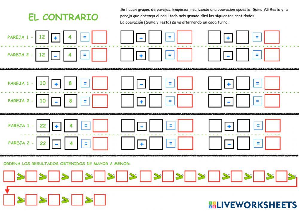 El Contrario worksheet | Live Worksheets