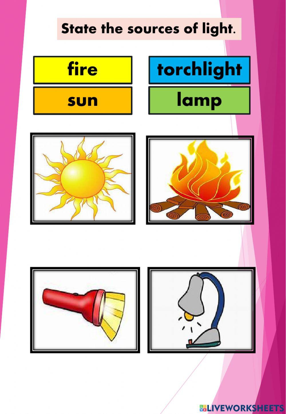 Light and Dark online activity | Live Worksheets