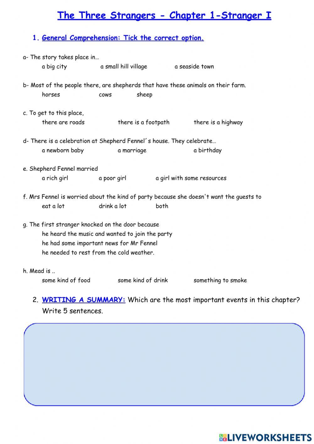 The Three Stran… | Free Interactive Worksheets | 1186386