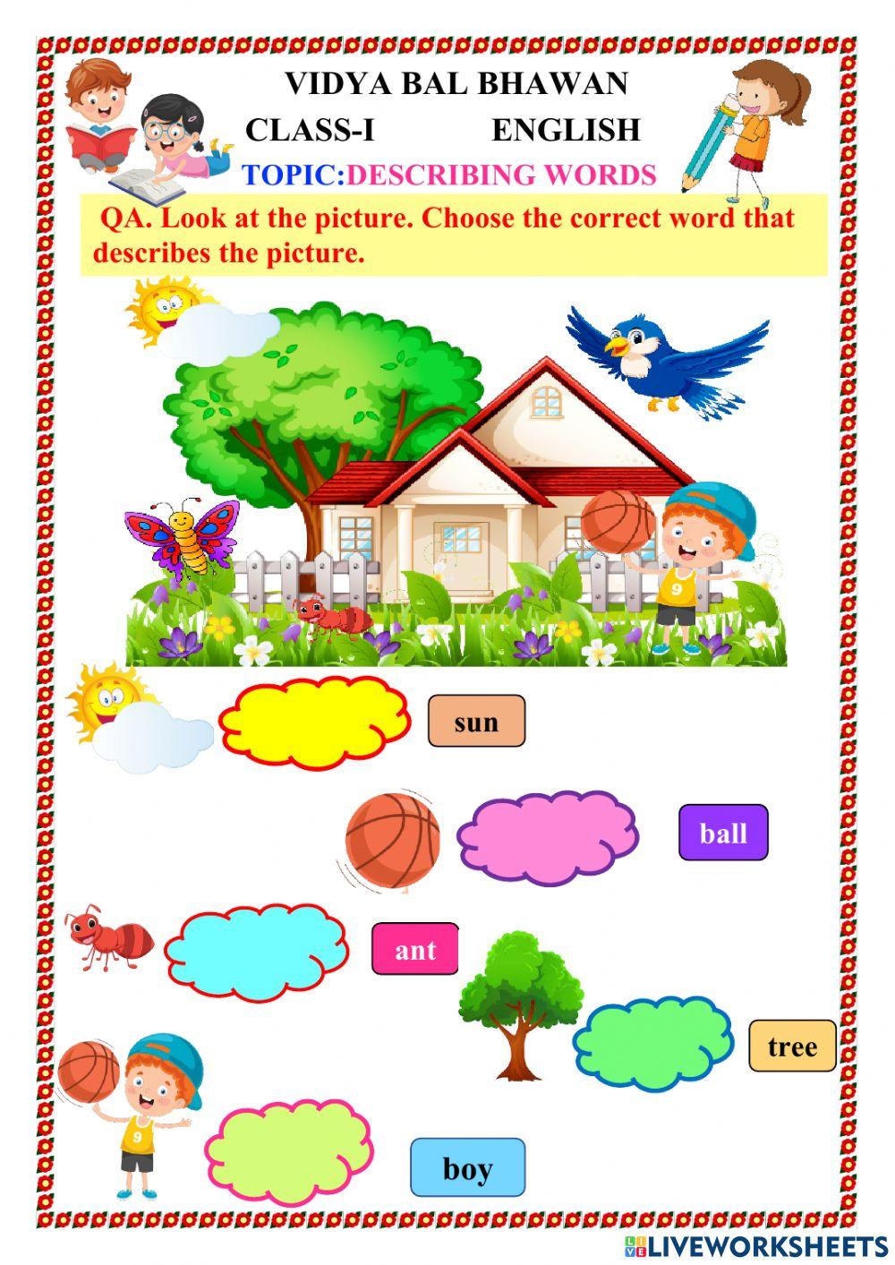 Class I Describing Words online exercise for | Live Worksheets