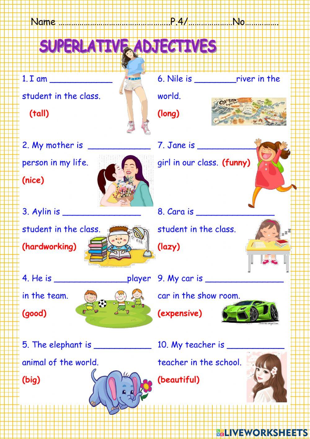 Superlative online exercise for | Live Worksheets