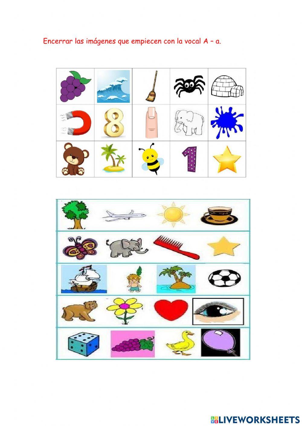 VOCAL A a exercise | Live Worksheets