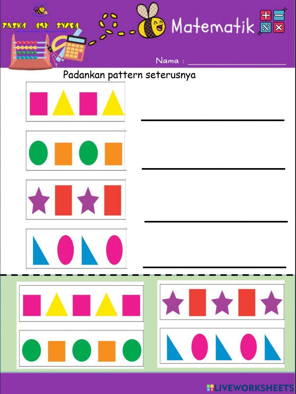 Pattern 1187392 | TeacherAsySyifa | LiveWorksheets